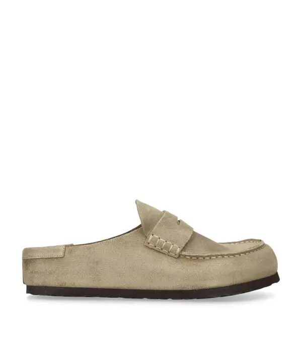 BIRKENSTOCK Suede Naples Wrapped Clogs - Brown