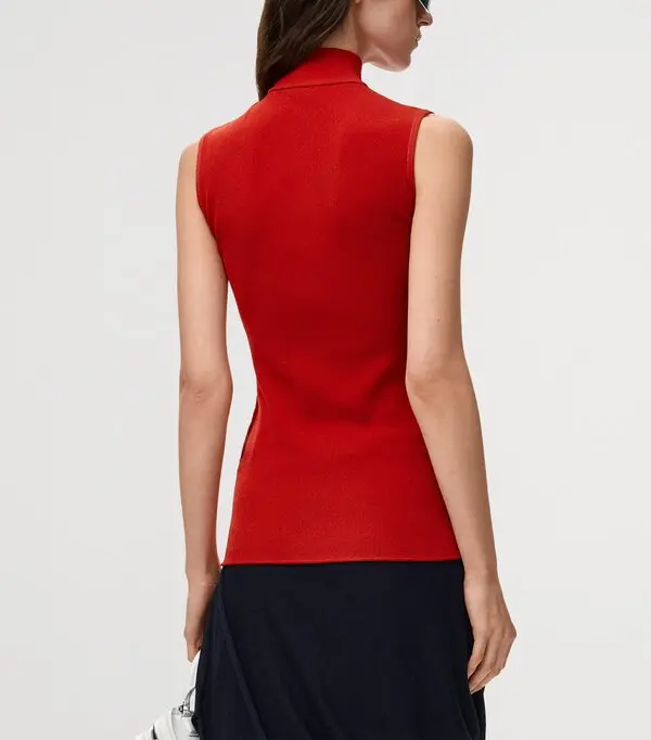 Loewe Sleeveless Rollneck Top - Red