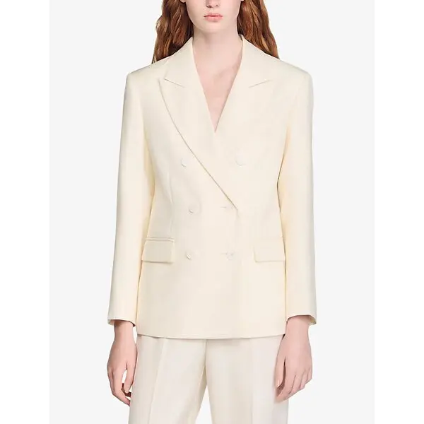 Sandro Double-breasted Peak Lapel Blazer