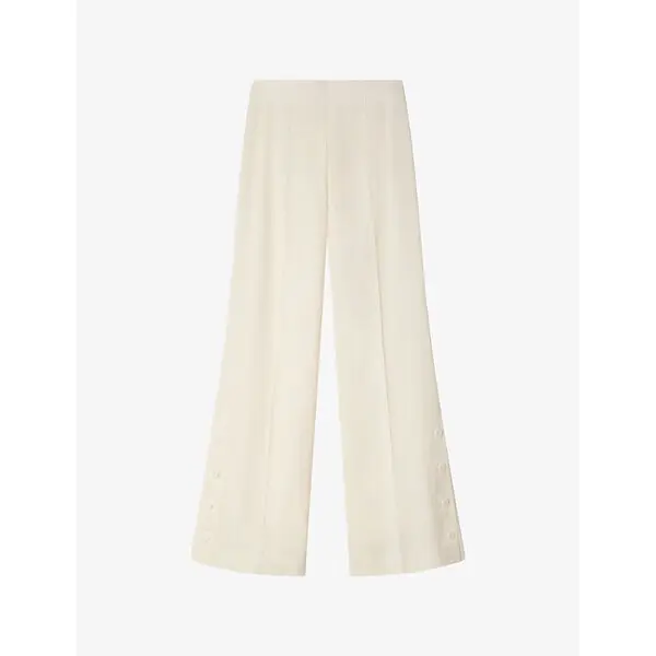 Sandro Wide-leg High-rise Woven Trousers