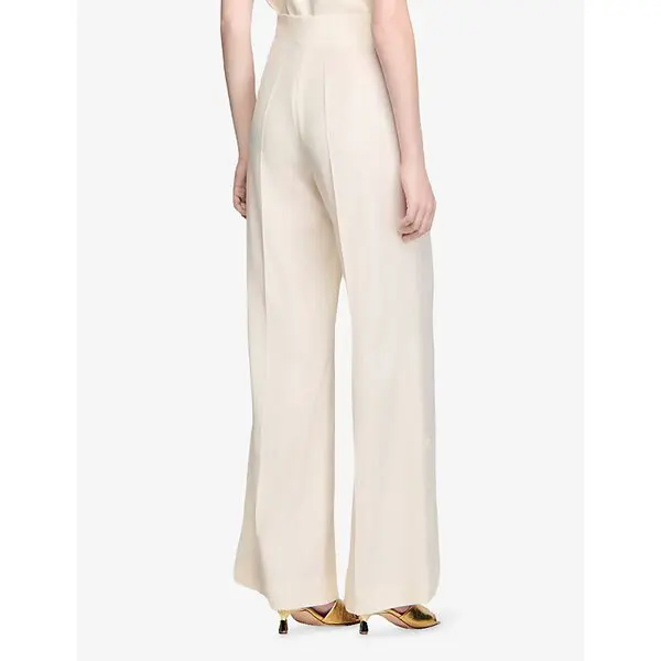 Sandro Wide-leg High-rise Woven Trousers