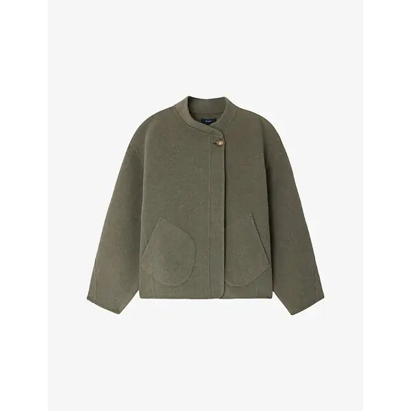 Soeur Windsor Relaxed-fit Wool-blend Jacket - Gris/vert