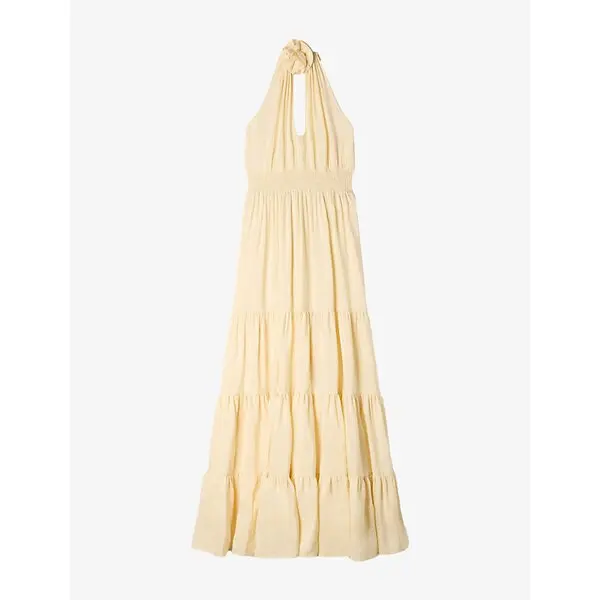 Sandro Sleeveless Flower-embellished Maxi Dress - Vanilla