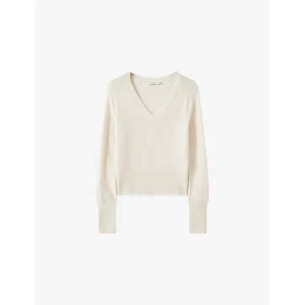 JOSEPH Lucille V-neck Cashmere Blend Jumper - Ivory