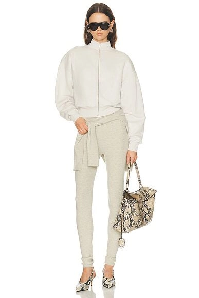 AGOLDE Jensen Zip Up Sweatshirt - Bone