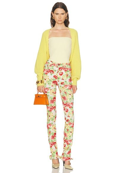 Balmain Ribbed Knit Bolero Cardigan - Jaune