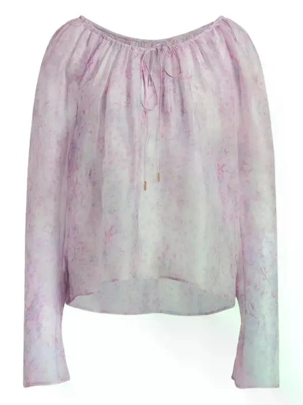 Alberta Ferretti Floral Print Tie Blouse - White