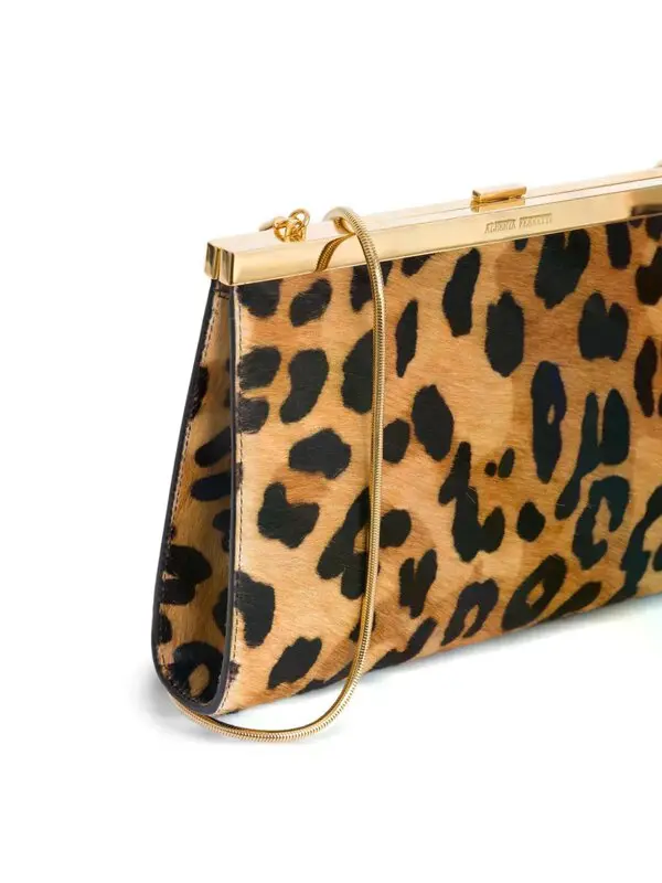 Alberta Ferretti Leopard-print Chain Clutch Bag