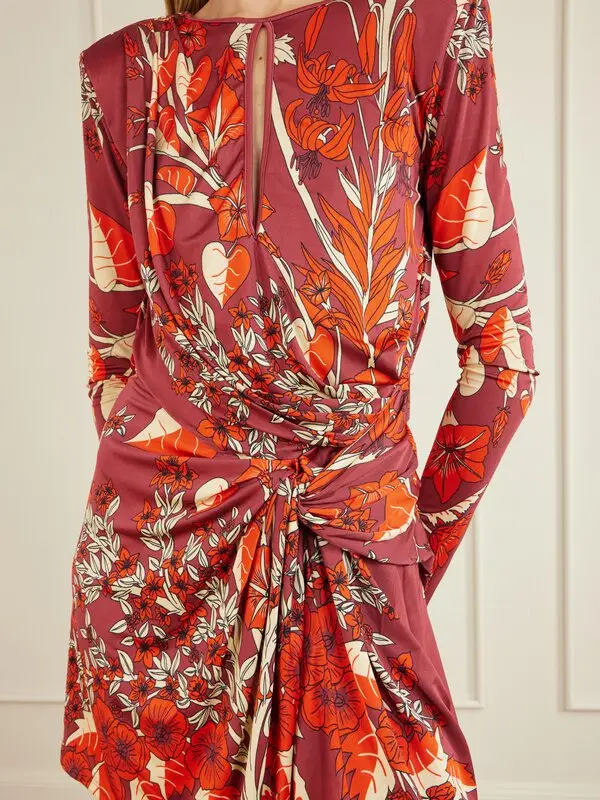 Johanna Ortiz Rainforest Canopy' Draped Printed Jersey Mini Dress