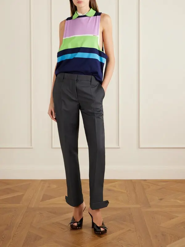 Versace Mohair And Wool-blend Straight-leg Trousers