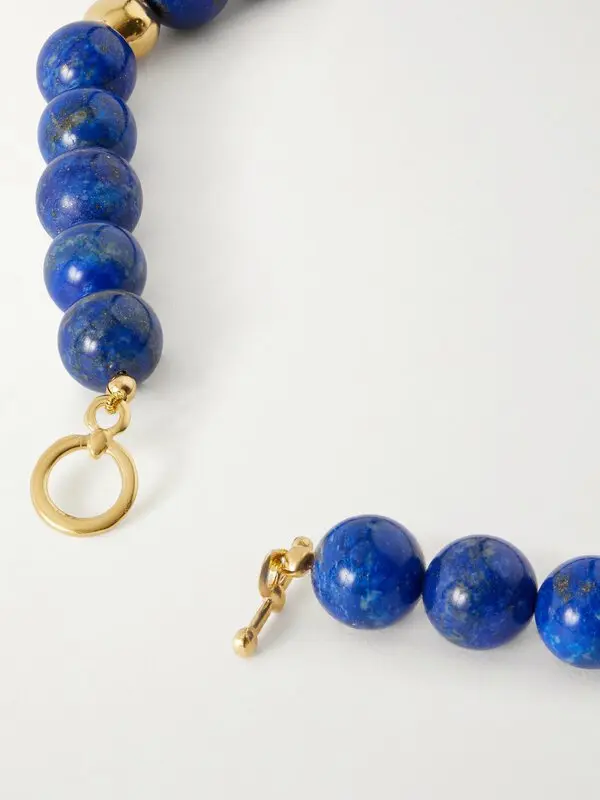 YSSO Gold-plated Lapis Lazuli Beaded Necklace