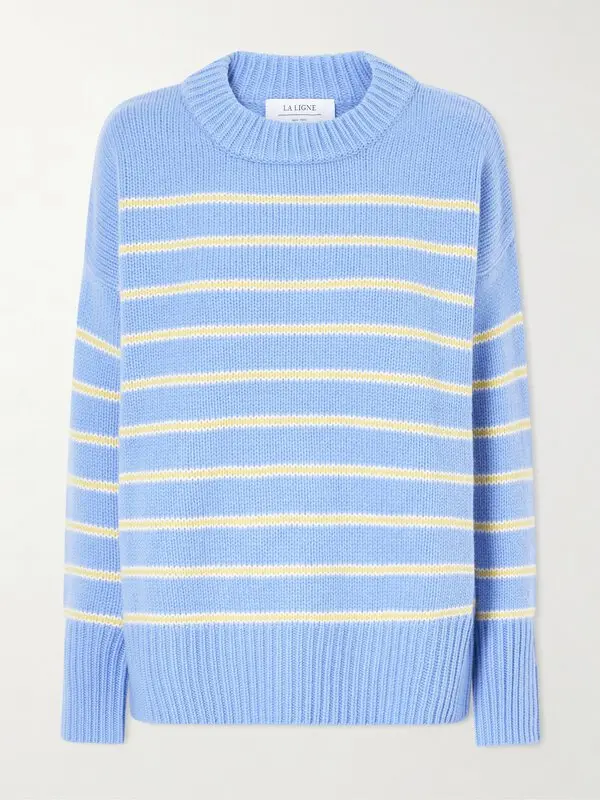 LA LIGNE Marin Striped Wool And Cashmere-blend Sweater