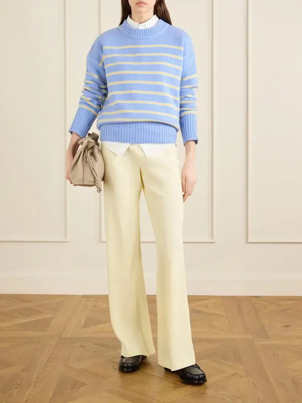 LA LIGNE Marin Striped Wool And Cashmere-blend Sweater