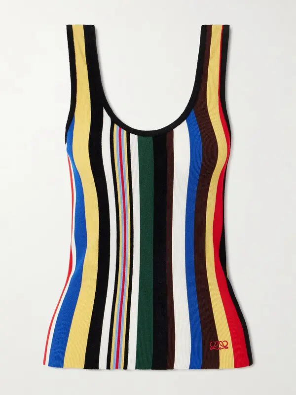 Loewe Striped Ribbed-knit Tank - Multi