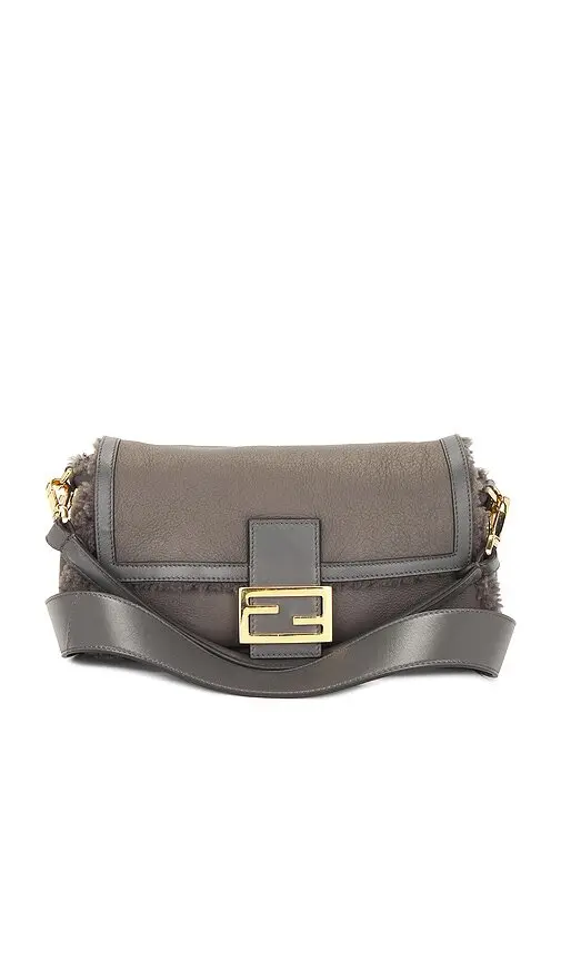 FWRD RENEW Fendi Selleria Baguette Shoulder Bag - Grey