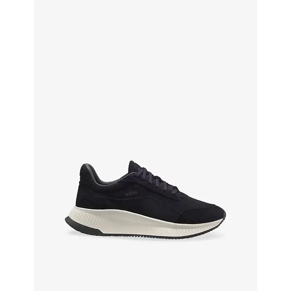 BOSS Suede Running Trainers - Dark Blue