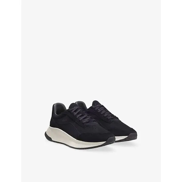 BOSS Suede Running Trainers - Dark Blue