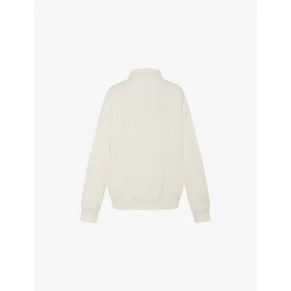THE ROW Corzas Relaxed Polo Cotton-jersey Sweatshirt - Seashell