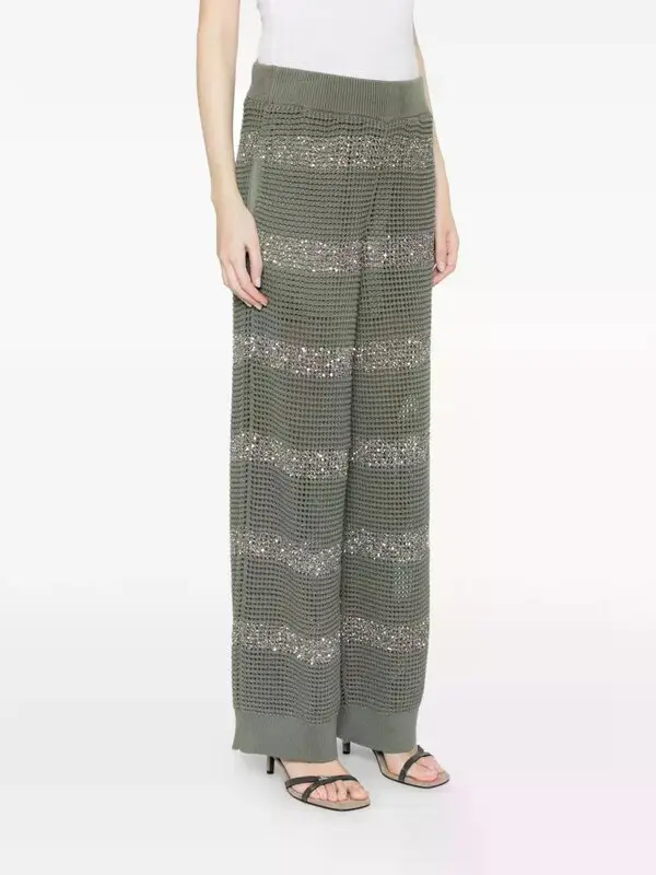 Brunello Cucinelli Sequin Embellished Knit Trousers