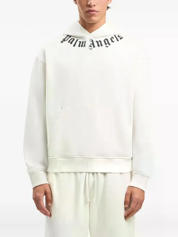Palm Angels Logo Hoodie - White