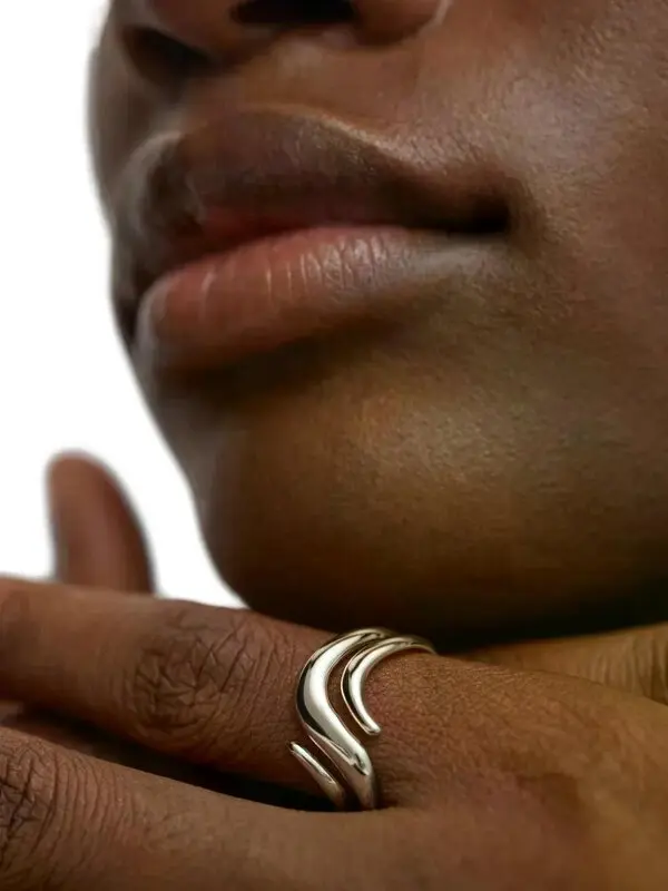 Monica Vinader Swirl Wrap Ring In Sterling Silver