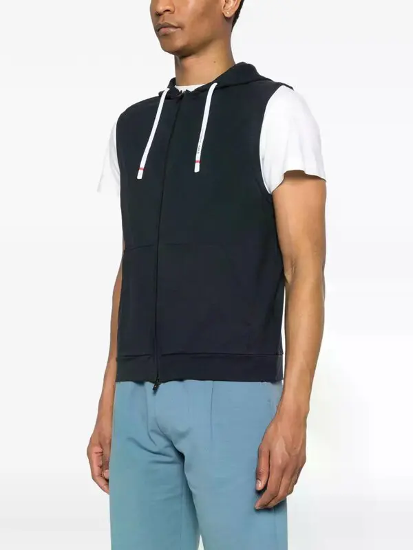 KIRED Zip-up Sleeveless Hoodie - Blue