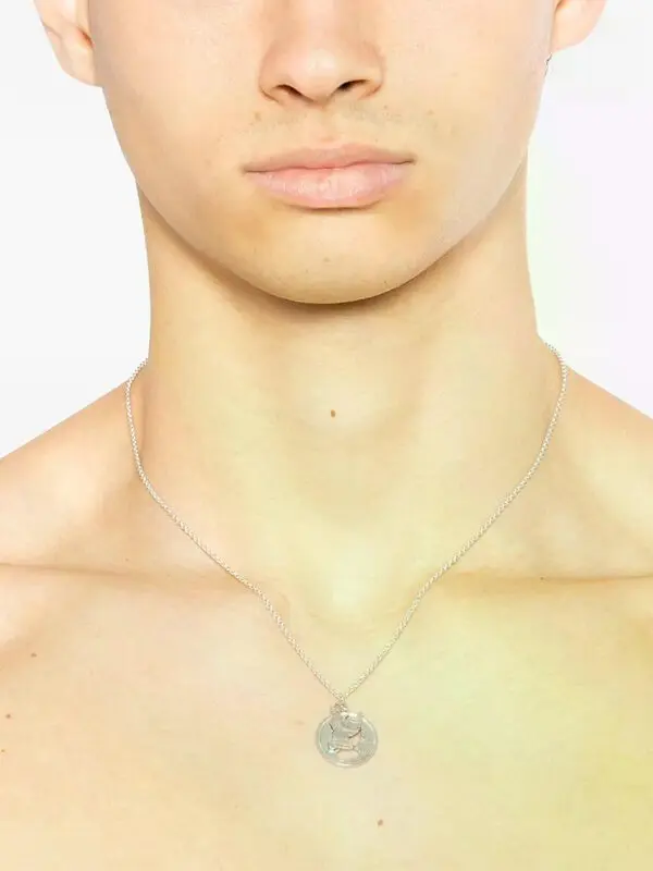 MASU Angel Hole Coin Necklace - Silver