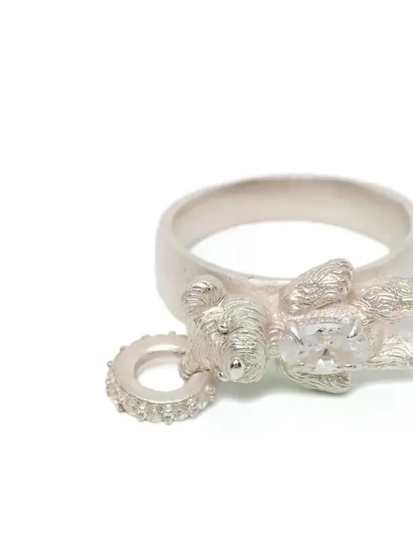 YVMIN Tone Bear Pendant Ring With Crystal Embellishment