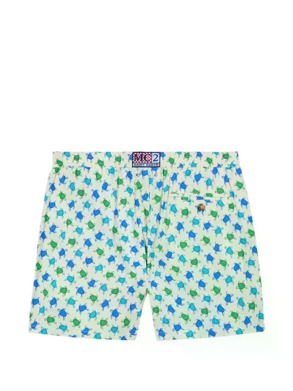MC2 SAINT BARTH Turtle-print Swim Shorts - Neutrals