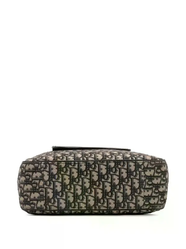 Dior Oblique Canvas And Leather Saddle Tote Satchel