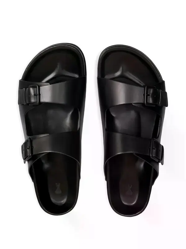 AMI Paris Buckle-strap Sandals - Black