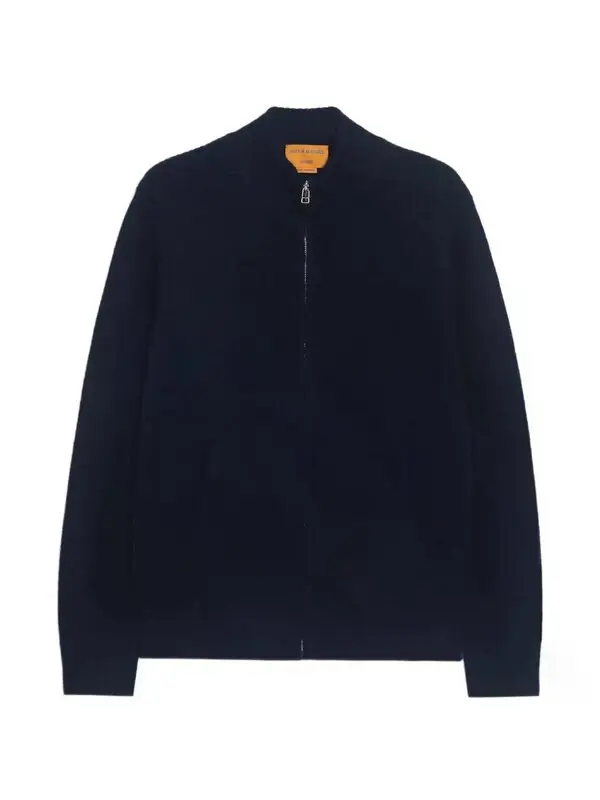 Guest In Residence Ribbed Cashmere Zip-up Cardigan - Blue