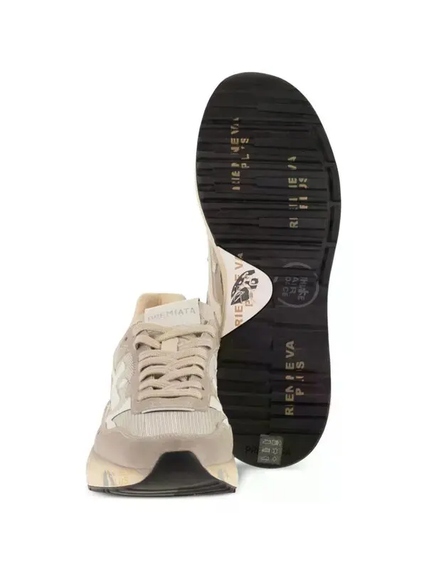 Premiata Mick Suede And Mesh Lace-up Sneakers - Grey