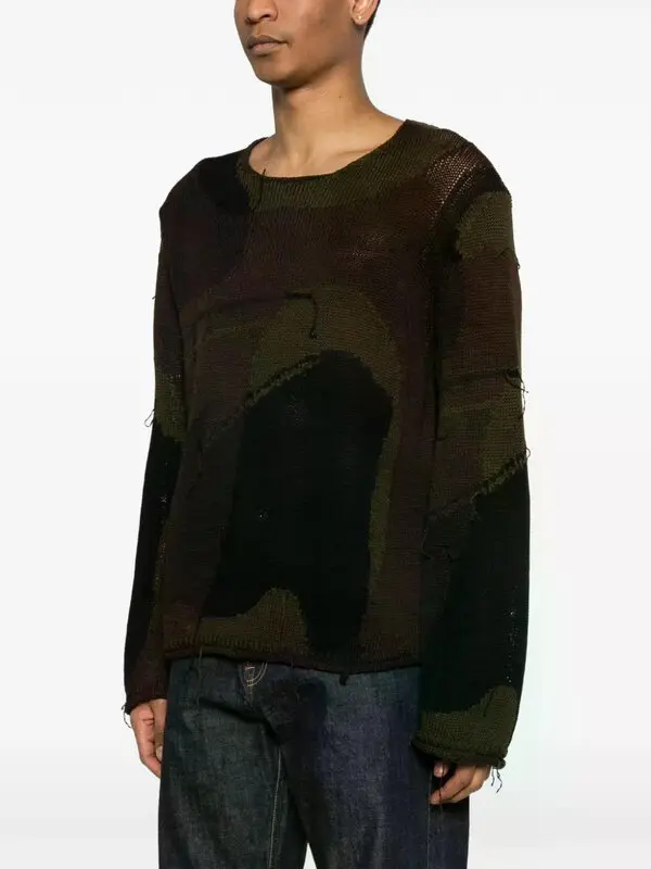 Our Legacy Camouflage Knitted Sweater - Brown