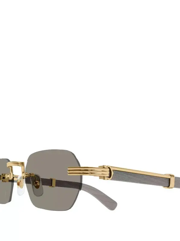 Cartier Tone Metal And Grey Frame Sunglasses