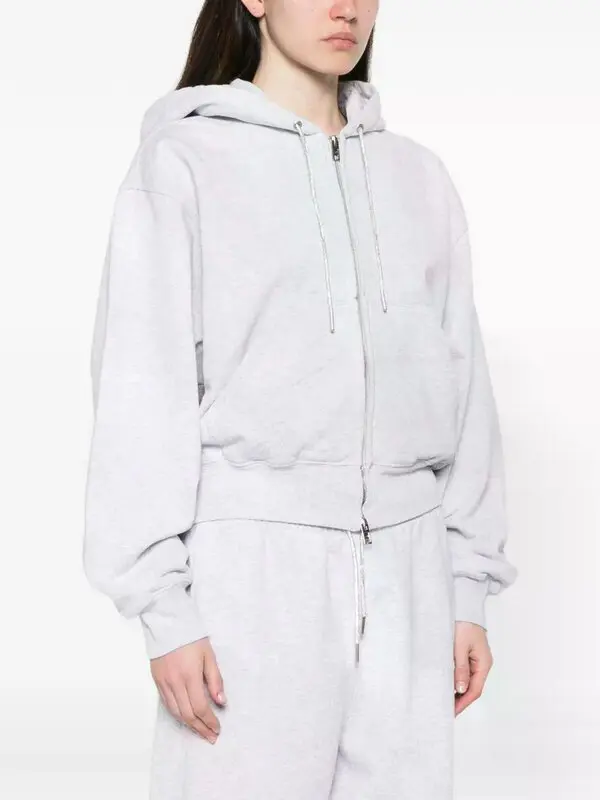 Alexander Wang Zip-up Hoodie With Rhinestone Drawcords