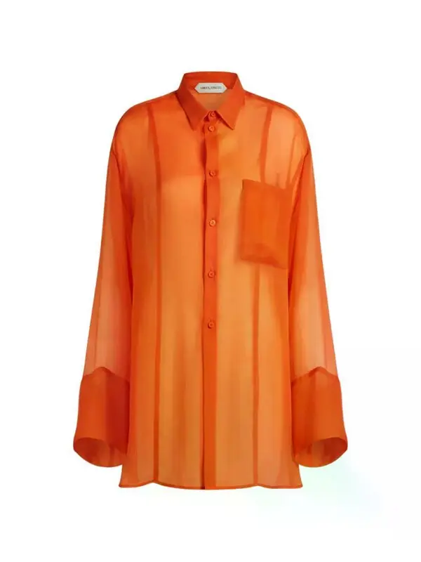 Alberta Ferretti Sheer Pocket Blouse