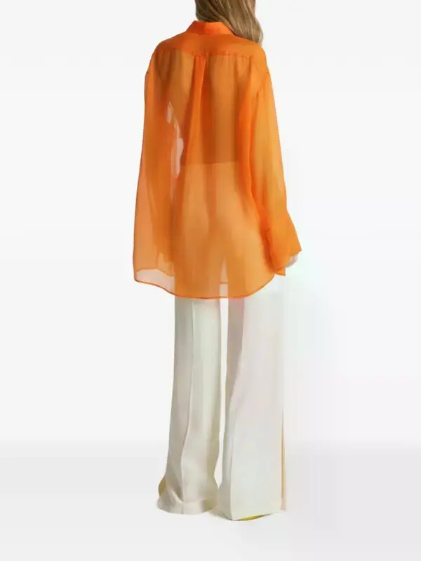 Alberta Ferretti Sheer Pocket Blouse