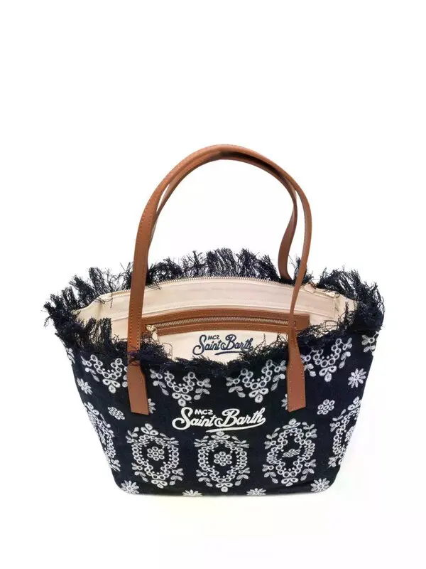 MC2 SAINT BARTH Embroidered Logo Fringed Shoulder Bag