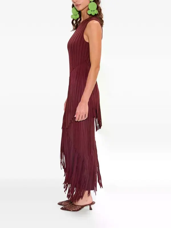 SIMONMILLER Spiral Knit Dress With Fringe Detail