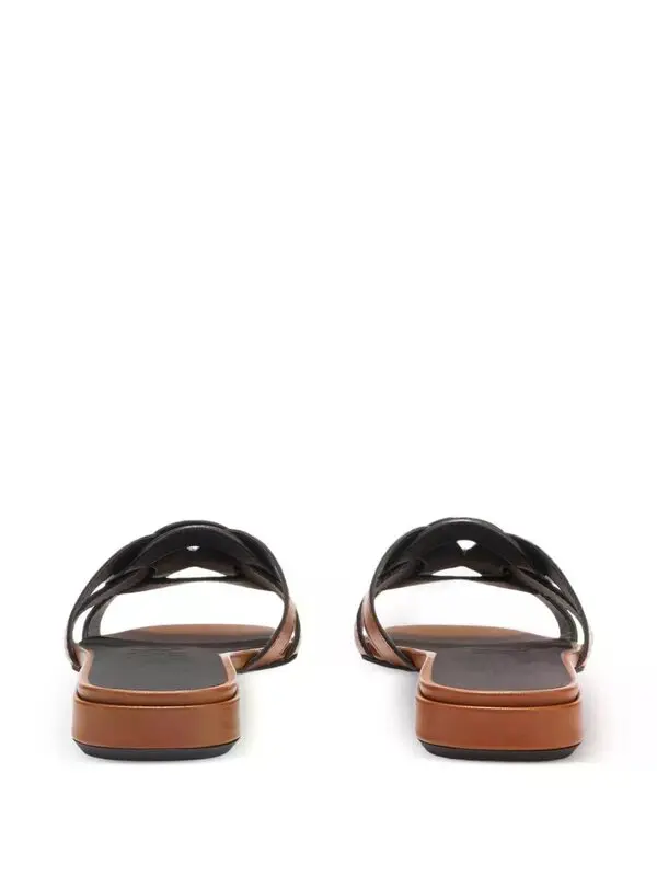 Furla Woven Leather Slip-on Sandals - Brown