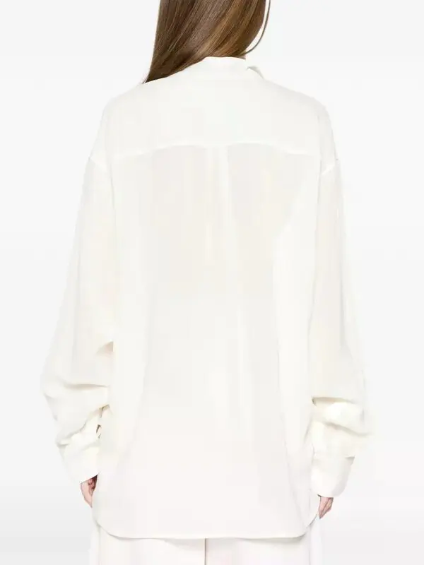 TOTEME Off-white Overlapping Collar Blouse - Neutrals