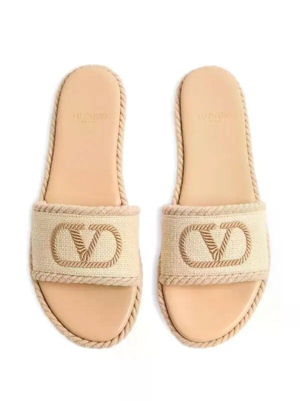 Valentino Garavani Vlogo Torchon Slide Sandals