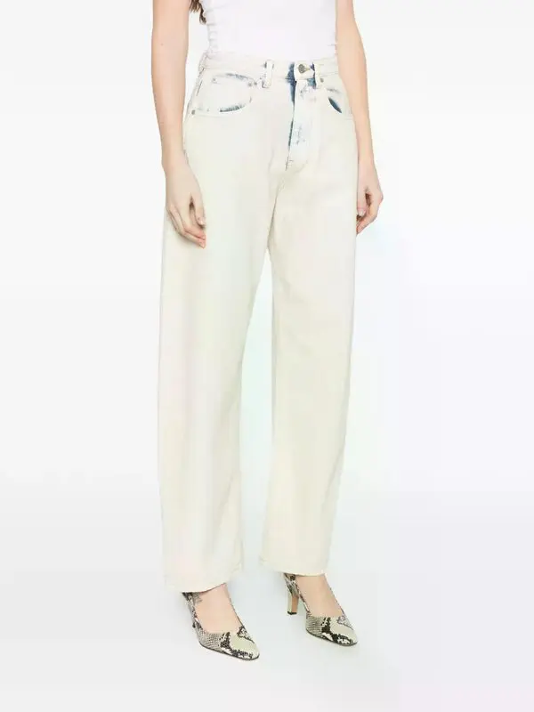 Erika Cavallini Off-white Faded Boyfriend Jeans - Neutrals