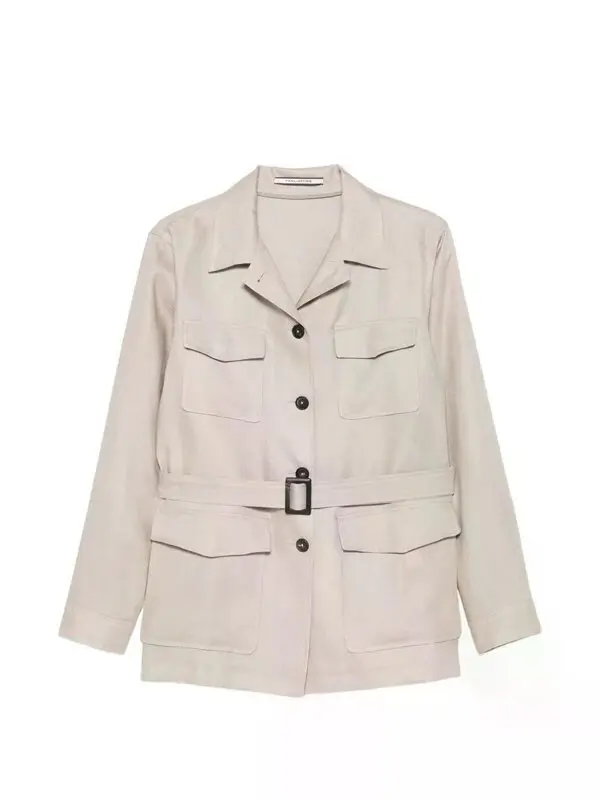 Tagliatore Belted Pocket Jacket - Neutrals