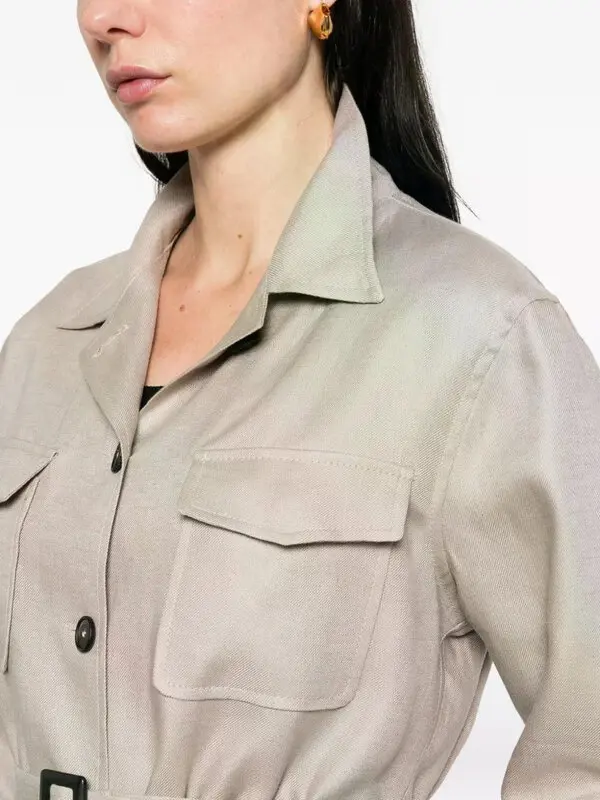 Tagliatore Belted Pocket Jacket - Neutrals