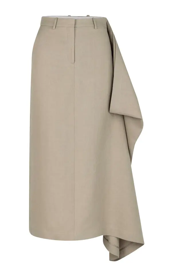 HEIRLOME Augusta Linen Midi Skirt - Green