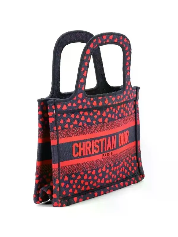 Dior Embroidered Heart Mini Tote Bag - Multicolour