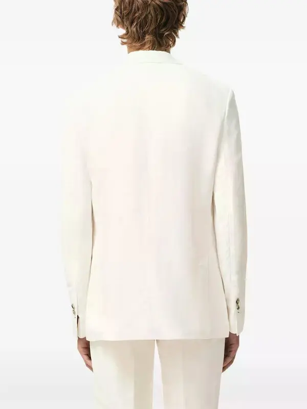 AMI Paris Blended Linen Single Breasted Straight Jacket - Neutrals