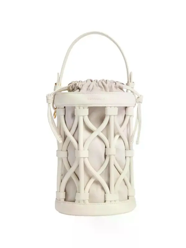 COCCINELLE Small Woven-design Bucket Bag - Neutrals